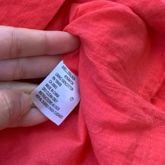 Tahari | Dresses | Tahari Linen Dress Red Laser Cut Floral Sheath Dress ...